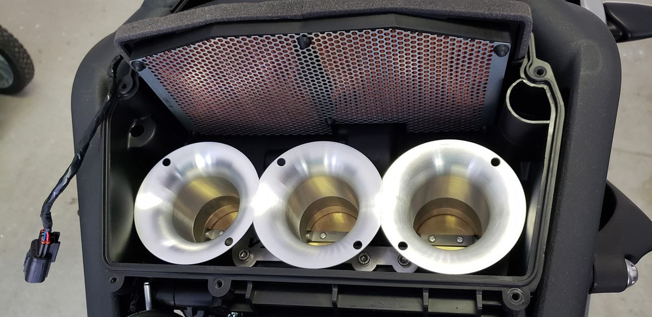 Venturi System Velocity stacks installed on my 16 Street Triple ...